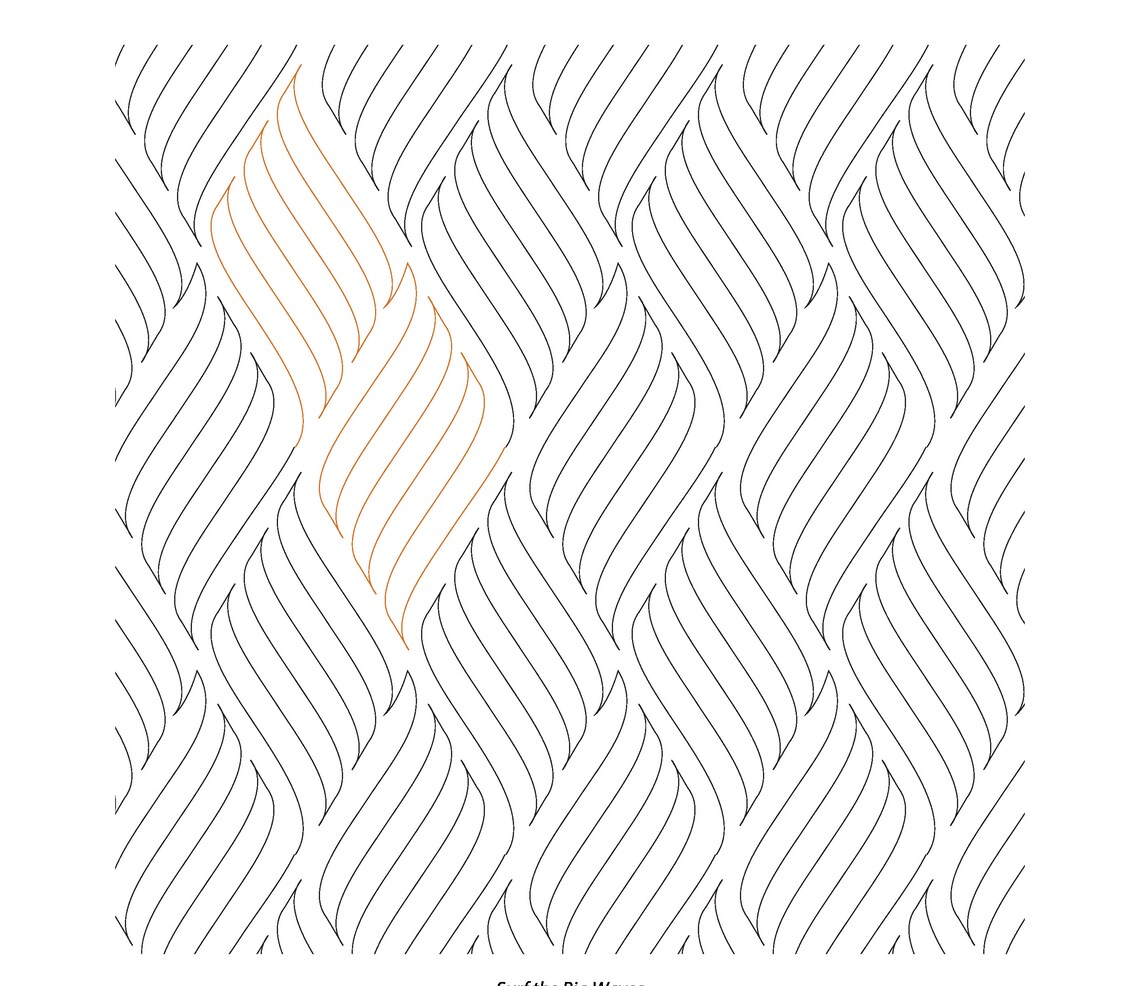 Surf the Big Waves - E2E Digital Quilting Pattern/design for Longarm ...