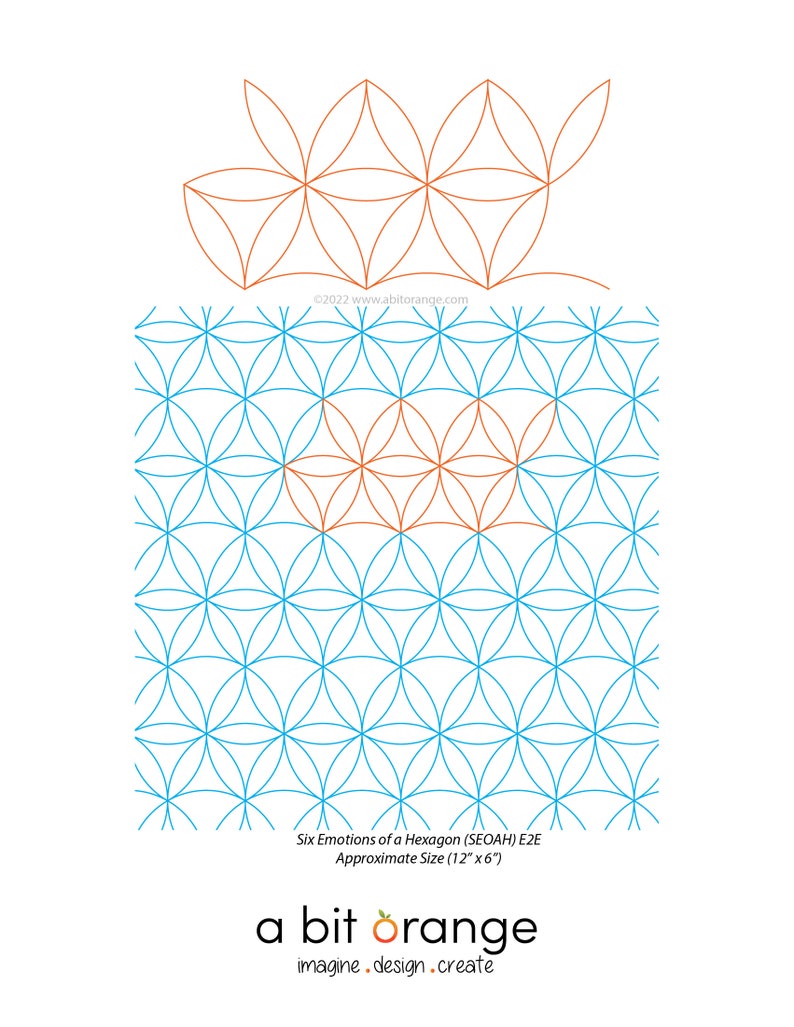 E2E Hexagons Longarm Quilt Pattern - Edge to Edge E2E Digital Quilting ...