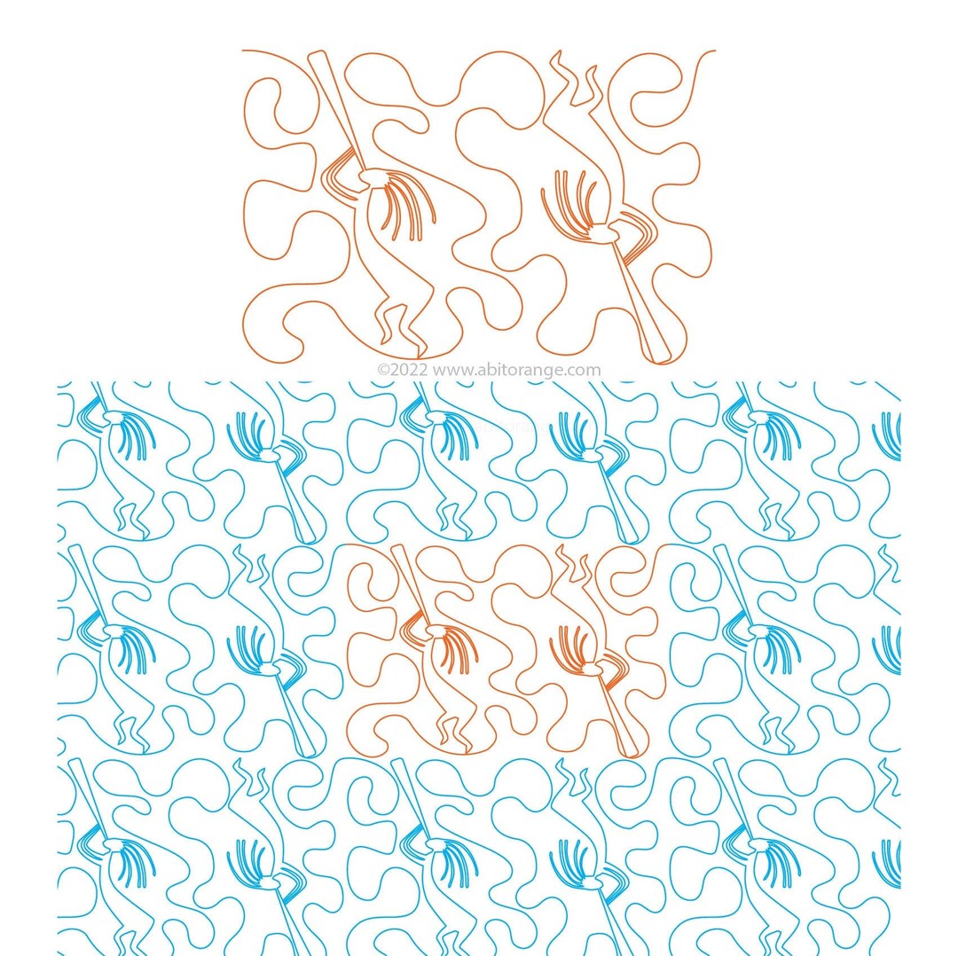 Kokopelli - E2E Digital Quilting Design /pattern for Longarm Machine ...