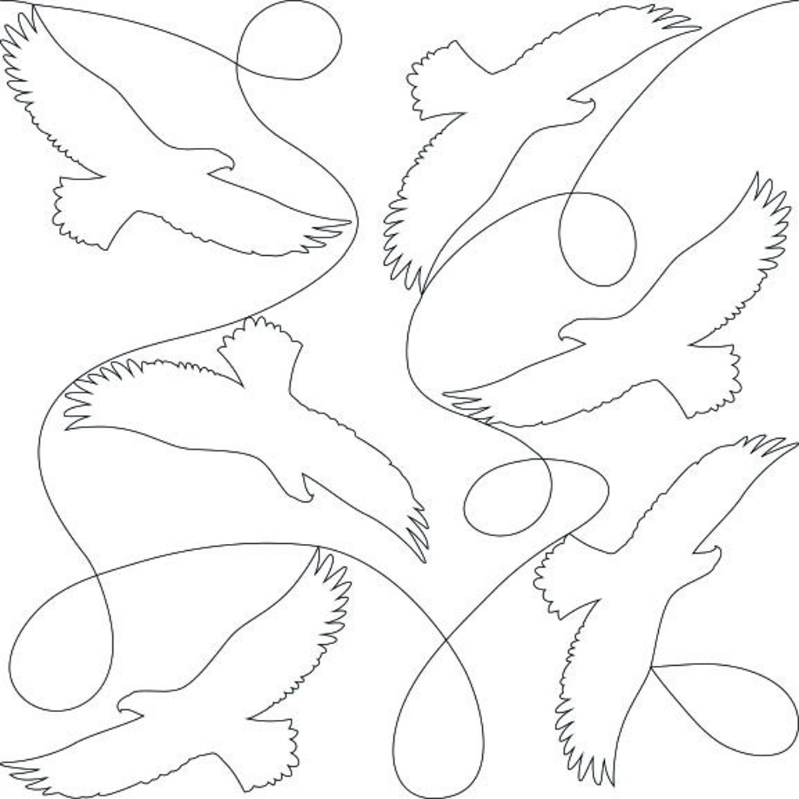 Eagle Meander 03 - Digital Quilting - Etsy