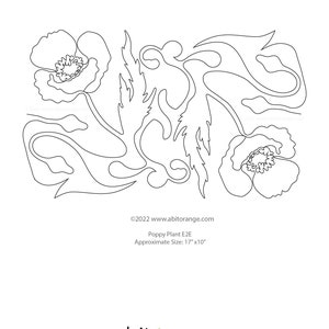 Poppy Plant E2E - Digital Quilting Pattern for Longarm Machine Quilting ...