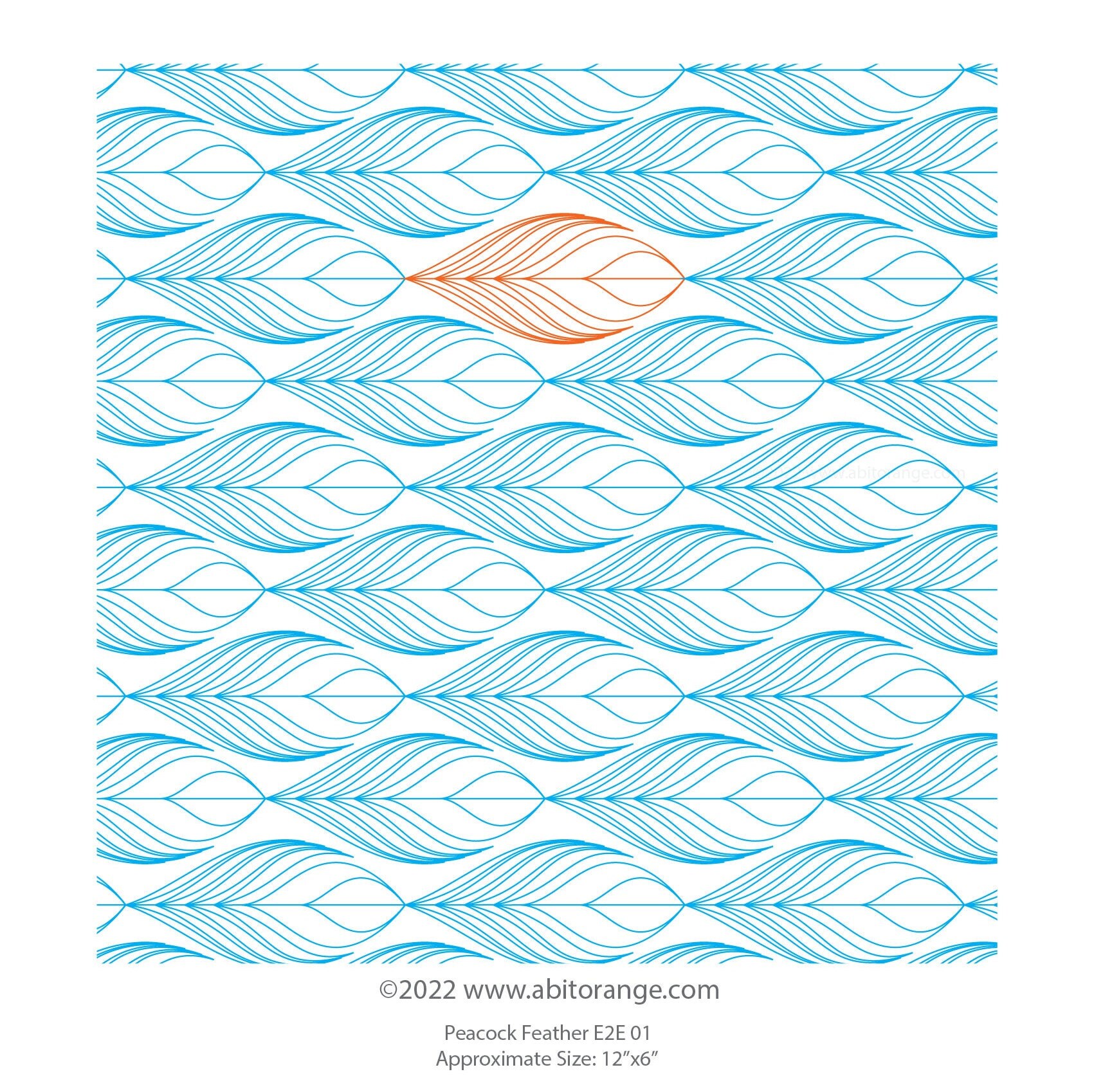 Peacock Feather E2E 01- E2E Digital Quilting Pattern for Longarm ...