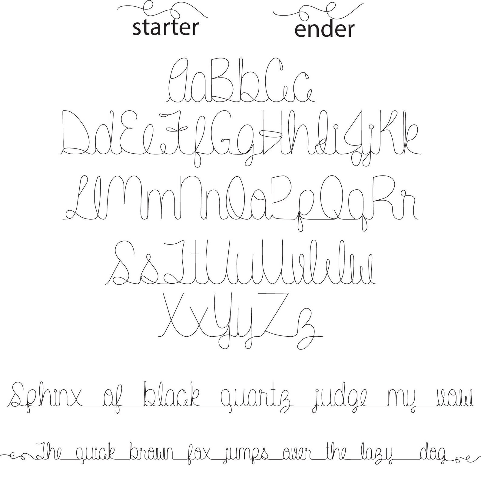 Cursive Font Alphabets Et Digital Quilting Formats - Etsy
