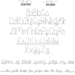 Cursive Font Alphabets Et - Digital Quilting Formats - Etsy