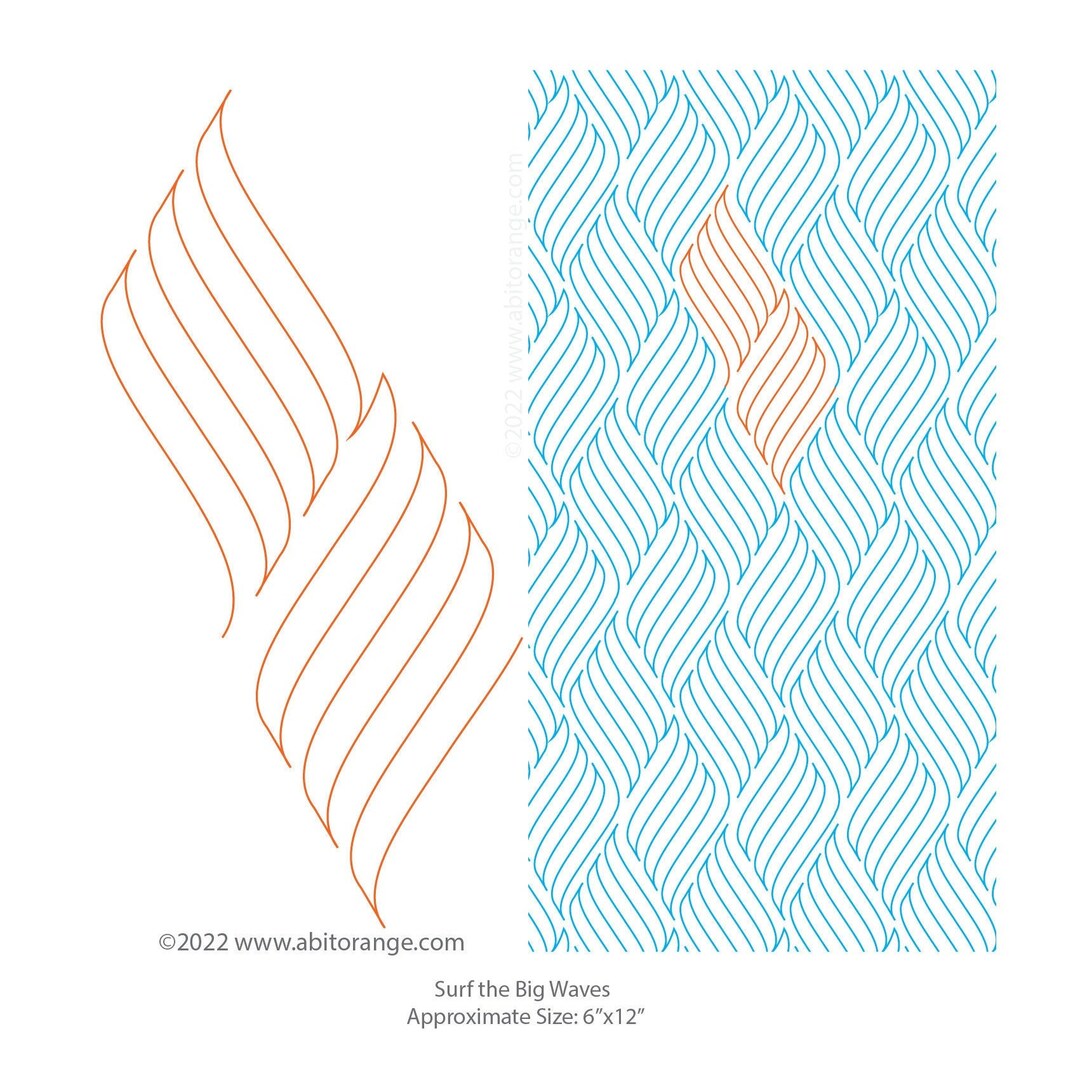 Surf the Big Waves - E2E Digital Quilting Pattern/design for Longarm Machine Quilting - Etsy