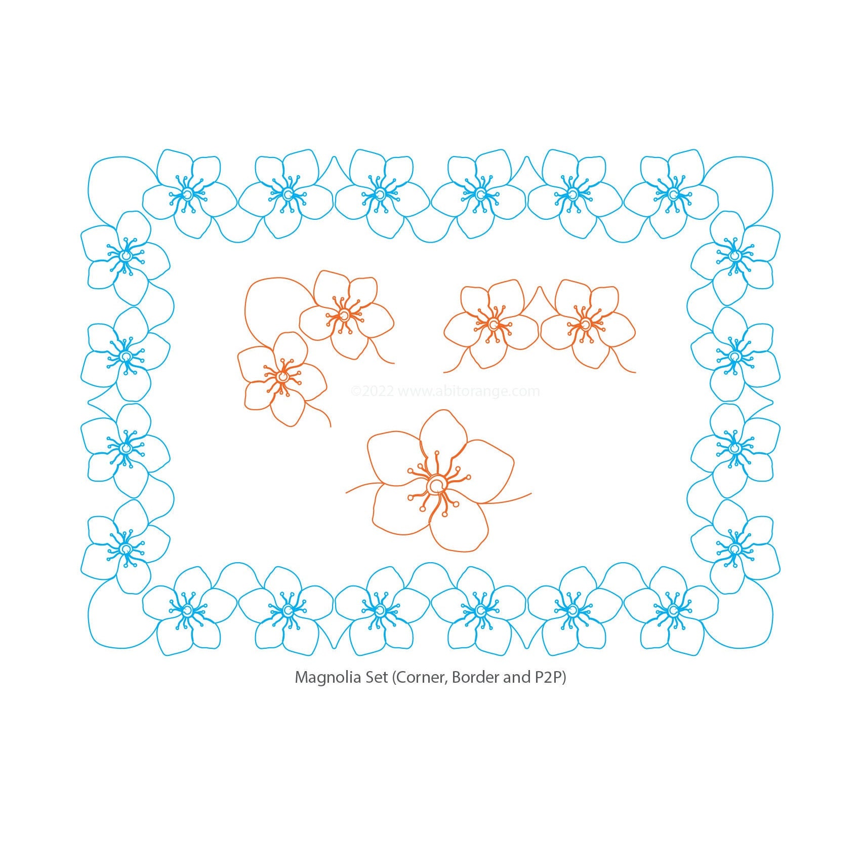Magnolia Set E2E Digital Quilting Pattern / Design for Longarm Machine ...