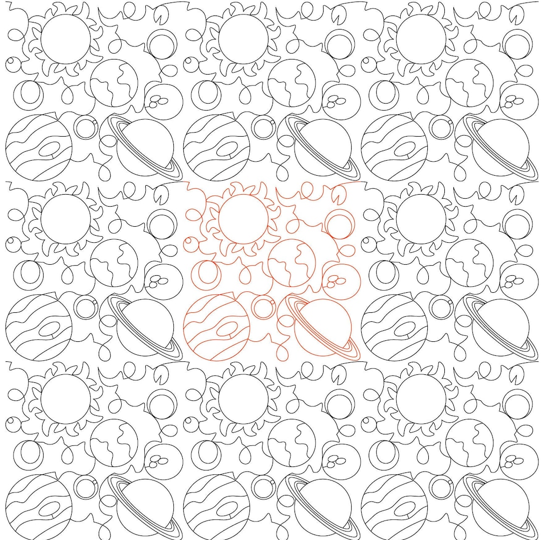 Eight Planets and More - E2E Digital Quilting Design / Pattern - Etsy