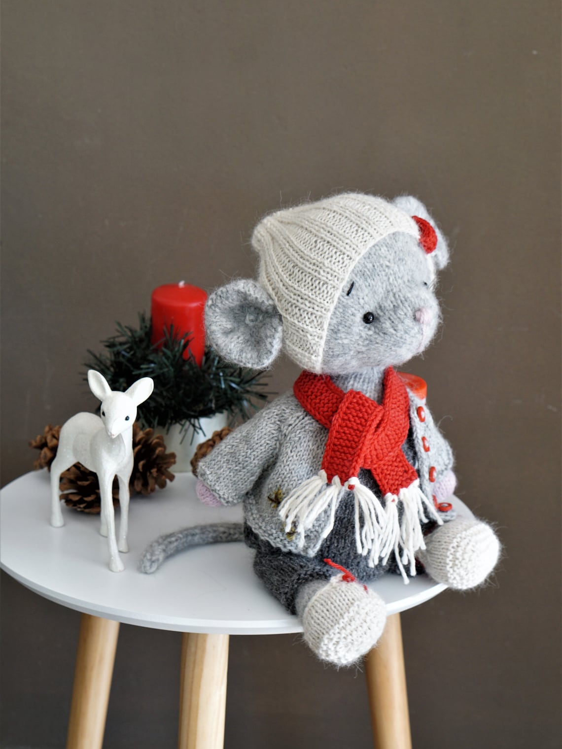 Knitting Pattern Christmas Mouse Clothes / PDF Toy Clothes | Etsy