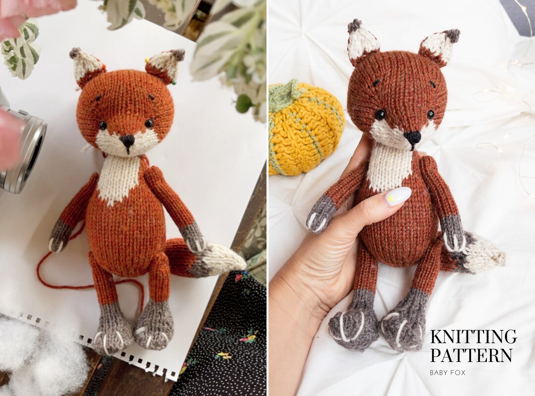 Little Baby FOX Knitting Pattern 10 Inches Tall Toy Knitting Pattern ...