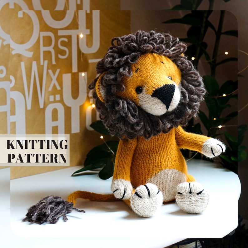 Lion Knitting Pattern Toy Knitting Pattern / Polushkabunny - Etsy