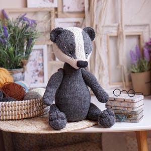 Badger Knitting Toy Pattern - Toy Knitting Patterns / Polushkabunny - Etsy