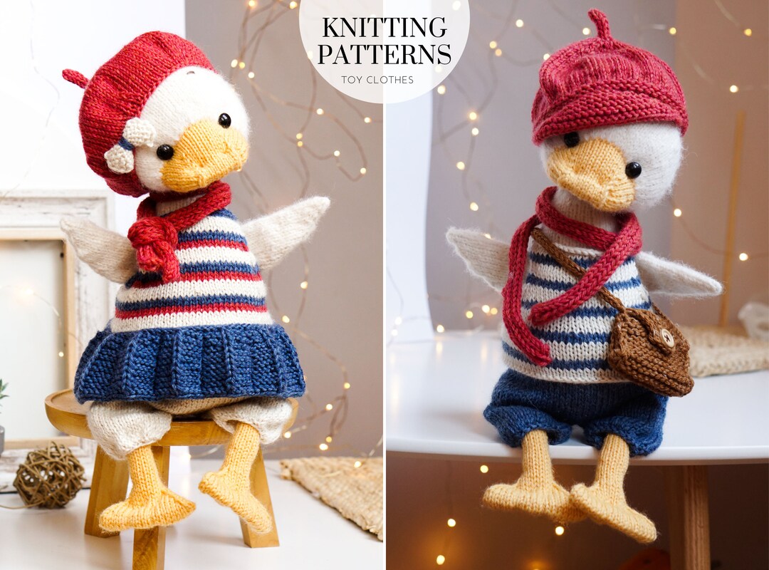 Knitting Toy Clothes for Goose - Knitting Patterns / Polushkabunny - Etsy