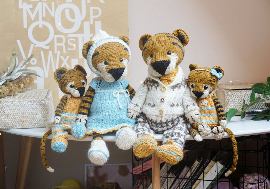 SET Knitting Patterns / Tiger Family / Animal Knitting - Etsy