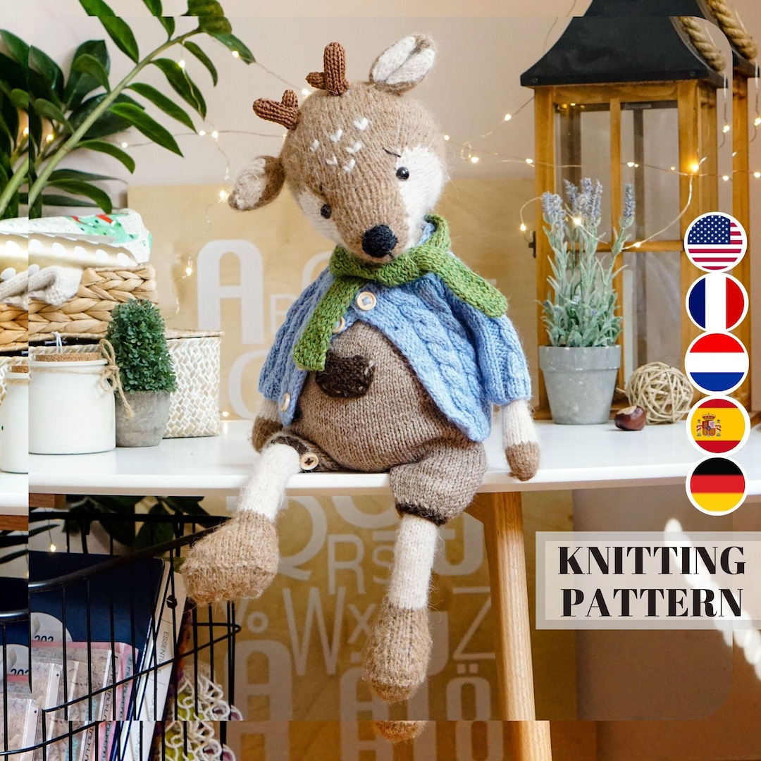 Knitting Deer Pattern Set / Reindeer and Clothes / Knitting Pattern ...