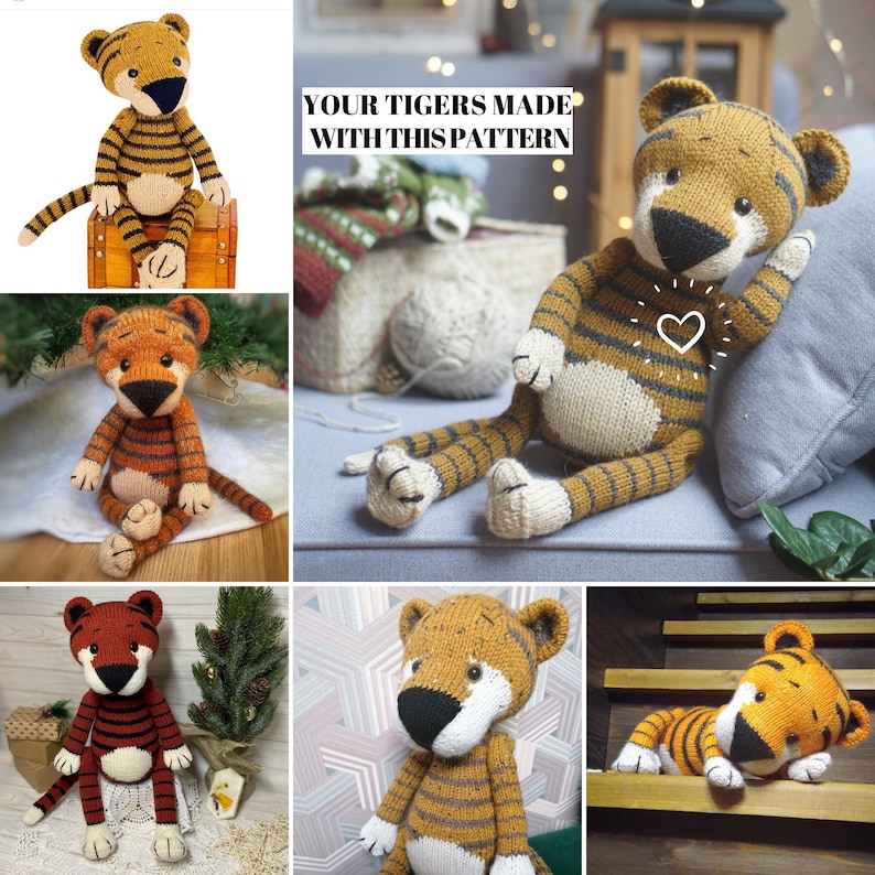 Tiger Knitting Pattern Toy Knitting Pattern / Polushkabunny - Etsy