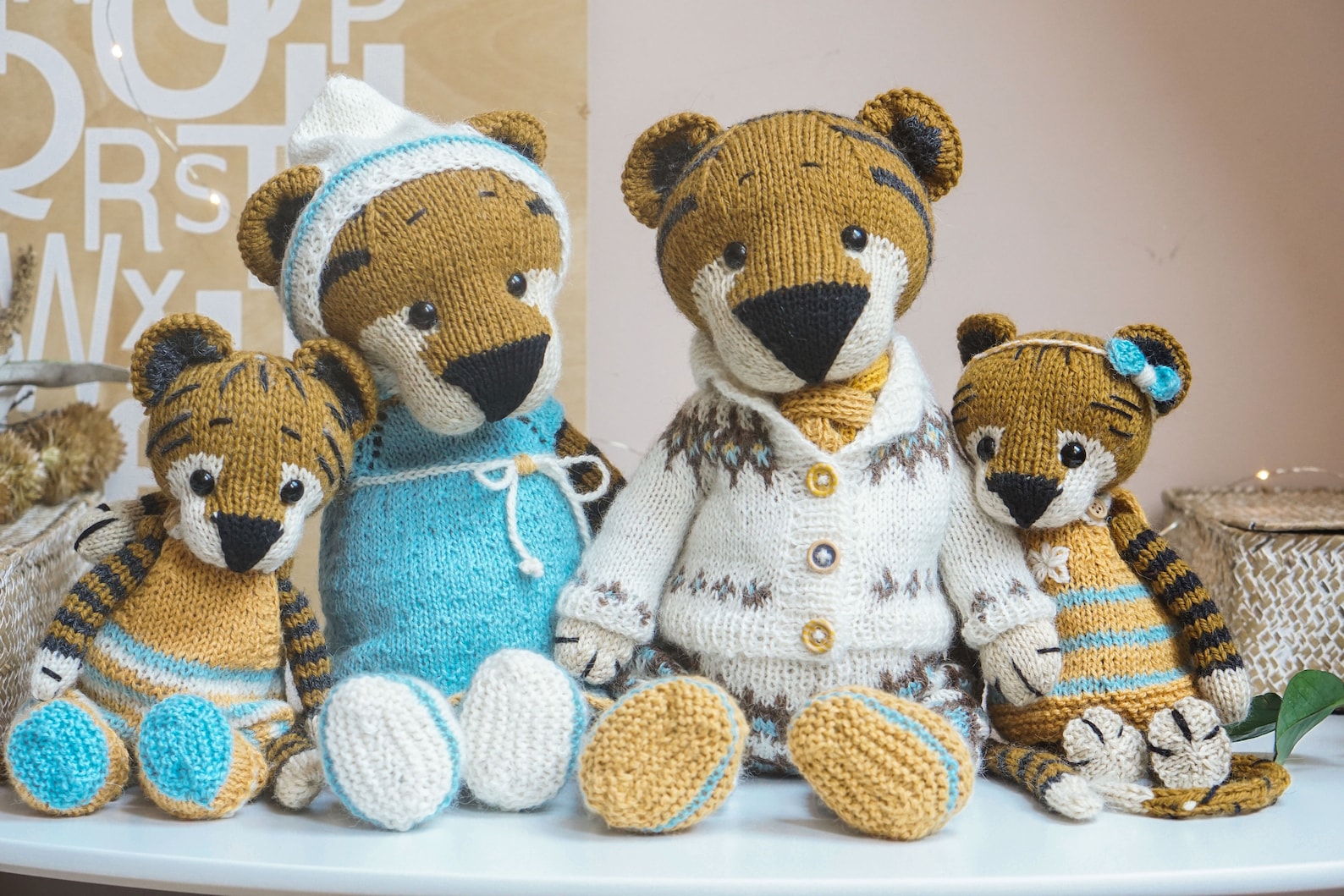 SET Knitting Patterns / Tiger Family / Animal Knitting - Etsy