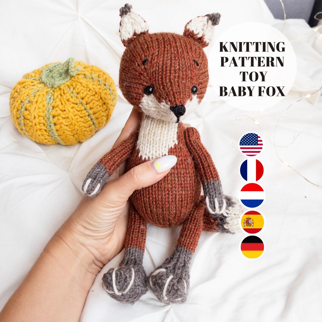 Little Baby FOX Knitting Pattern (10 Inches Tall) - Toy Knitting ...