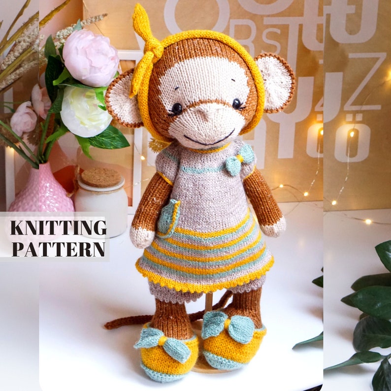 Knitting Monkey Pattern Set / Monkey and Clothes / Knitting - Etsy