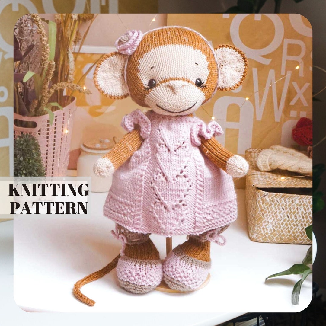 Knitting Monkey Pattern Set / Monkey and Clothes / Knitting Pattern ...
