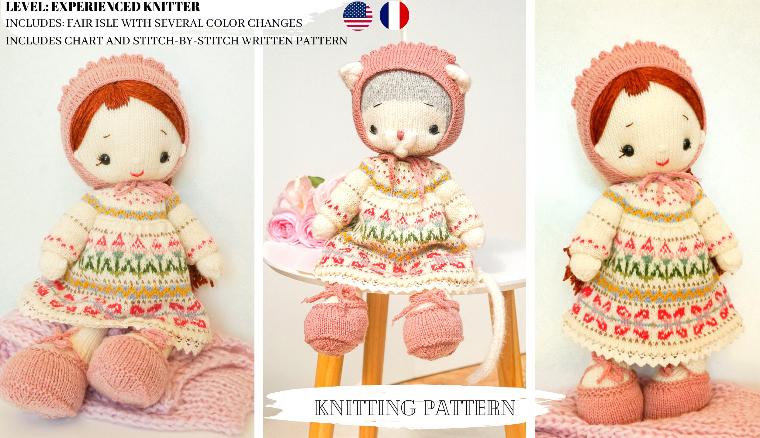 Knitting pattern for doll clothes / Knitting patterns PDF | Etsy