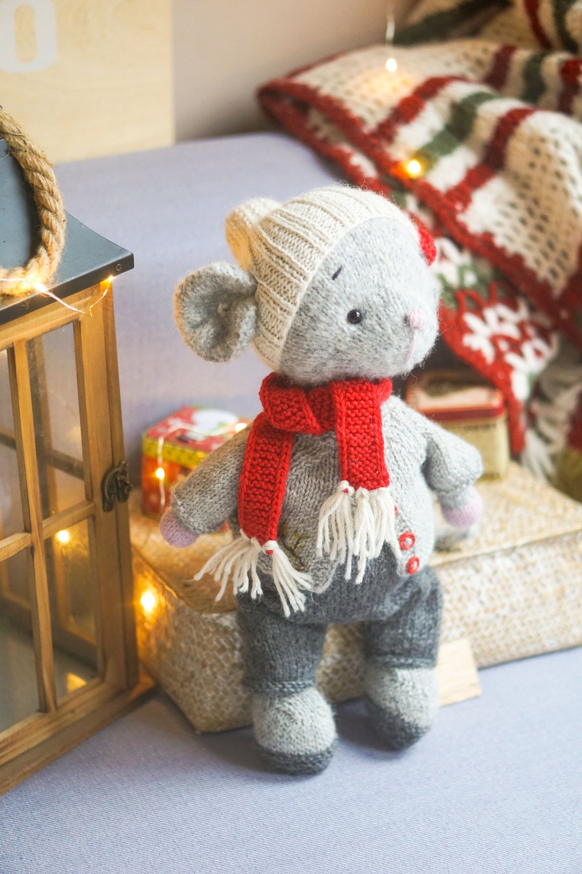 Knitting Pattern Christmas Mouse Clothes / PDF Toy Clothes | Etsy