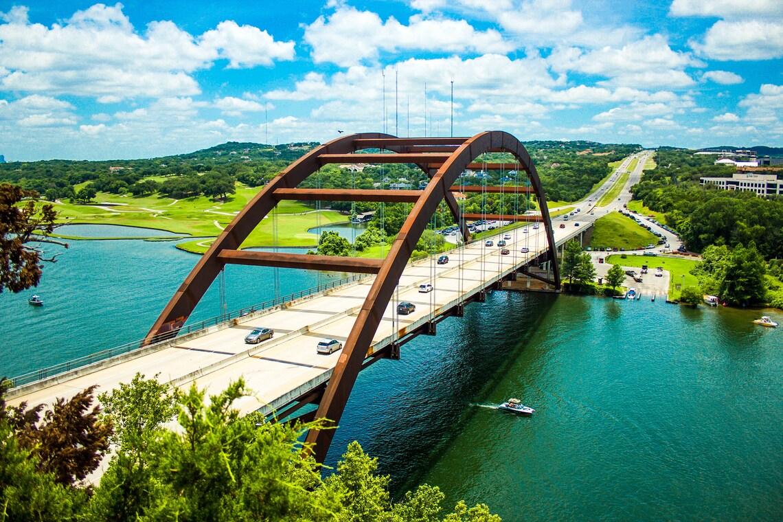 Pennybacker Bridge Austin 360 Bridge Color Fine Art | Etsy