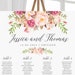 Pink Floral Seating Chart Template, Pink Gold, Printable DIY Dinner ...