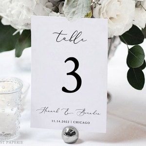 Table Number Template, Black and White, Printable DIY, INSTANT DOWNLOAD ...