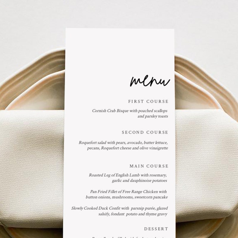 Menu Template - Etsy