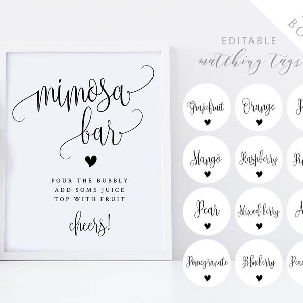 Mimosa Bar Labels - Etsy