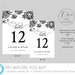 Table Number Template, Black and White, Printable DIY, INSTANT DOWNLOAD ...