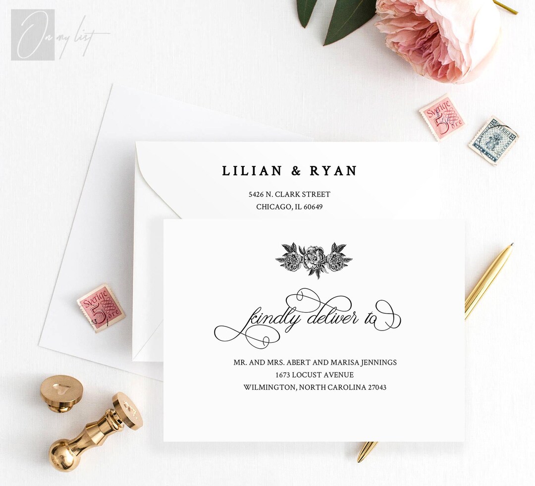 Wedding Envelope Template Address Envelope Template DIY Wedding Address ...