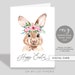HAPPY EASTER Printable Card, Printable Easter BUNNY Card Digital ...