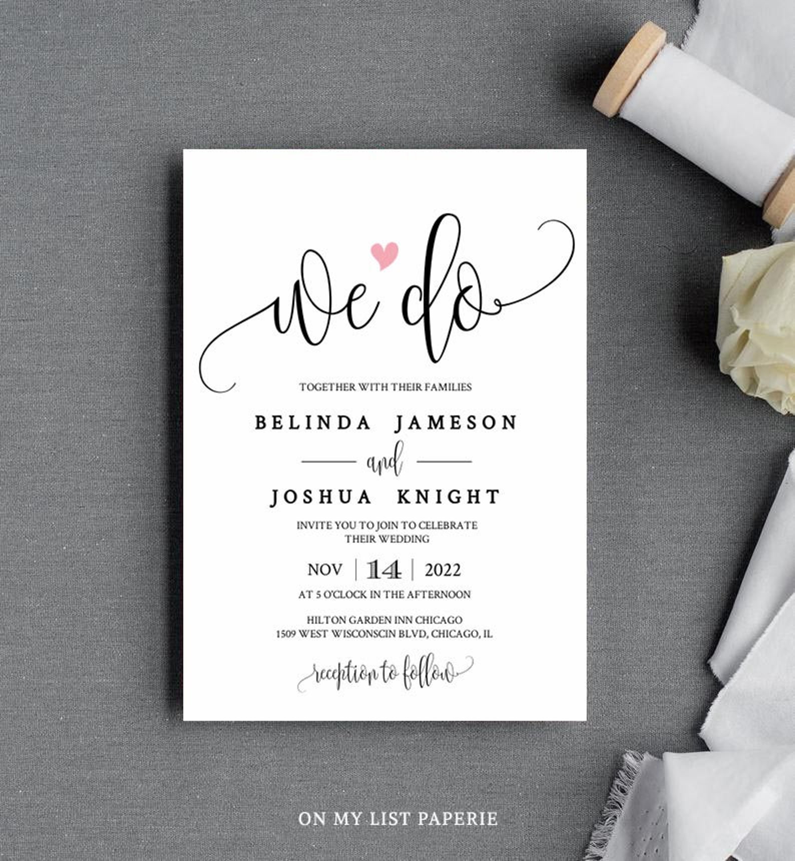 Kraft Rustic Wedding Invitation Set, Editable Template, INSTANT ...