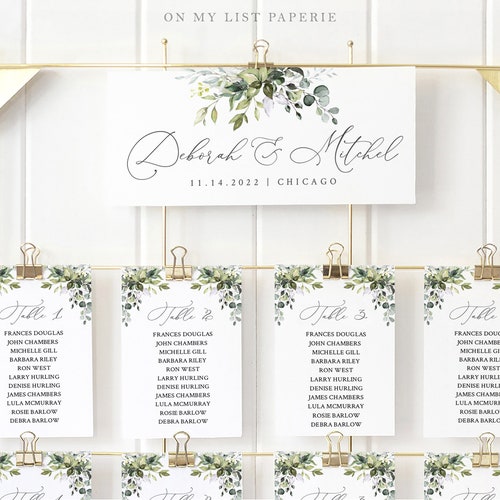 Seating Chart Cards Seating Chart Wedding Sizes 5x7 - Etsy