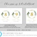 Greenery Table Number Template,greenery Gold, Printable DIY, INSTANT ...