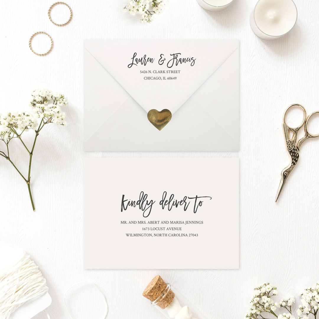 Wedding Envelope Template Address Envelope Template DIY - Etsy