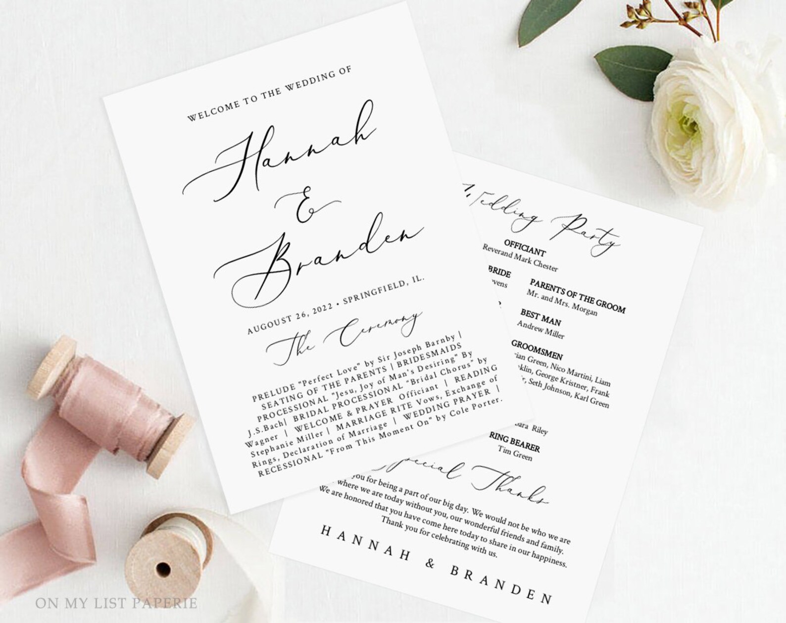 Wedding Program 100% Editable Template INSTANT DOWNLOAD - Etsy