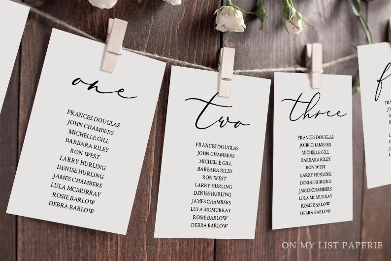 Wedding Seating Cards Template 2 Sizes 4x6 and - Etsy