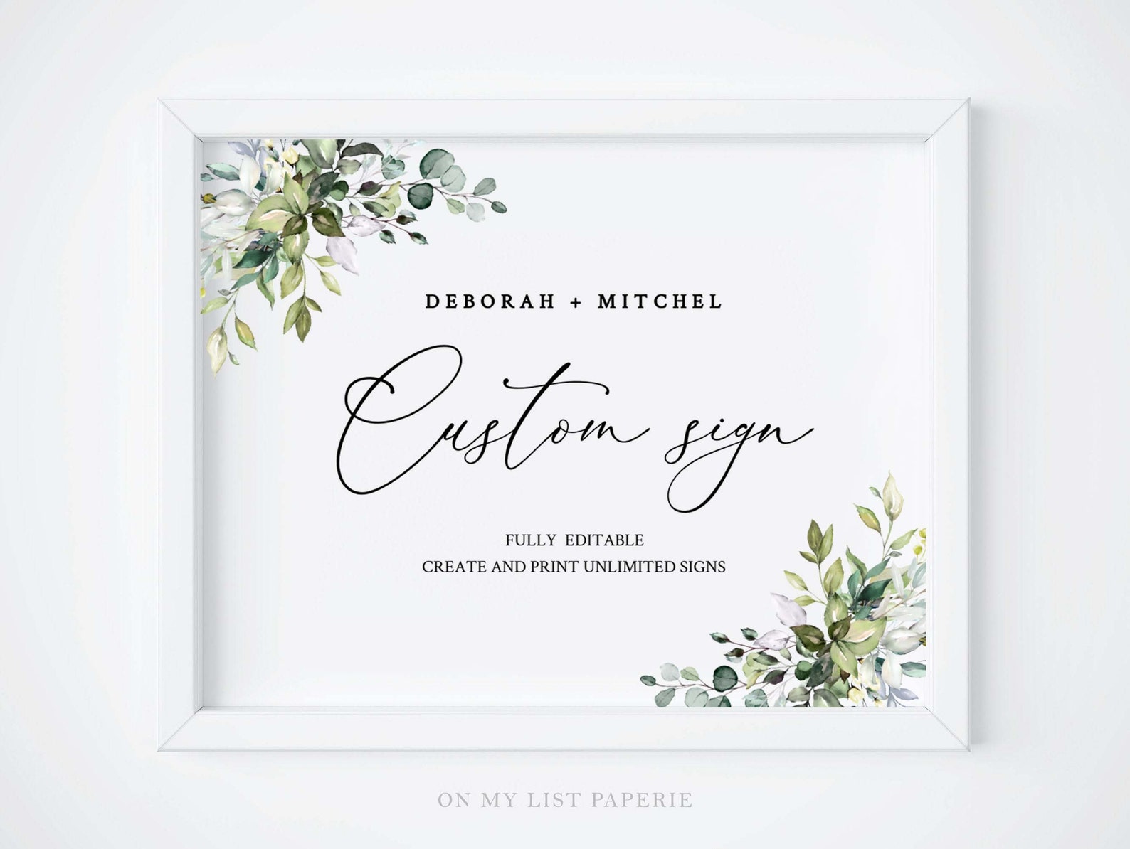Printable CUSTOM SIGN TEMPLATE Wedding Sign Printable Editable Template ...
