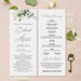 Greenery Wedding Program Template, Modern Wedding Program Template ...