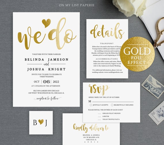 WE DO Wedding Invitation Template Download We Do Invitation | Etsy