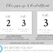 Table Number Template, Black and White, Printable DIY, INSTANT DOWNLOAD ...