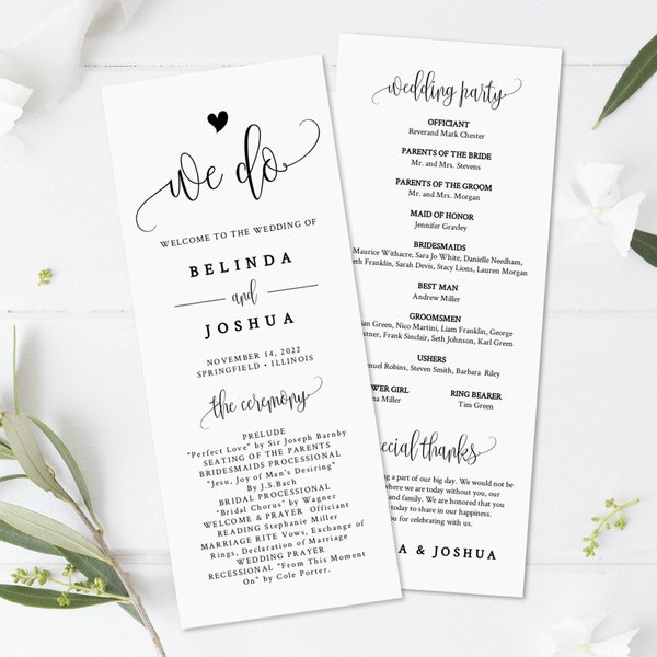 Rustic Wedding Program - Etsy