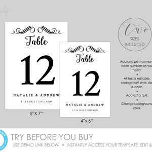 Kraft Rustic Table Number Template,pink Gold, Printable DIY, INSTANT ...