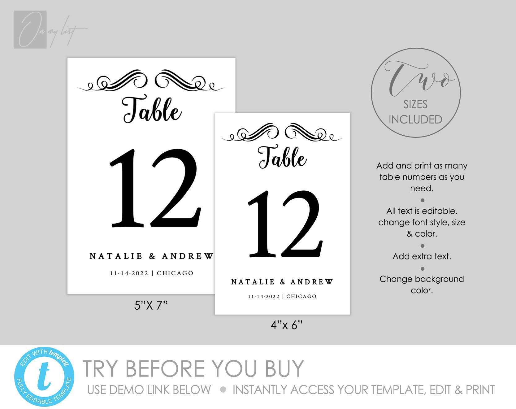 Kraft Rustic Table Number Template,pink Gold, Printable DIY, INSTANT ...