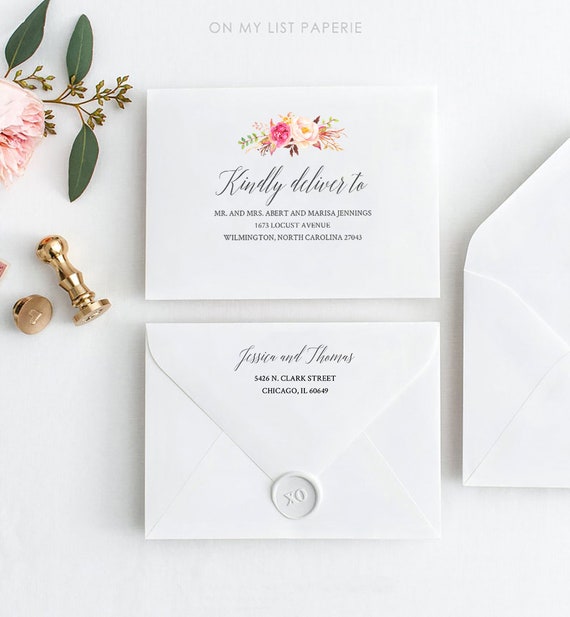 Wedding Envelope Template Address Envelope Template DIY - Etsy