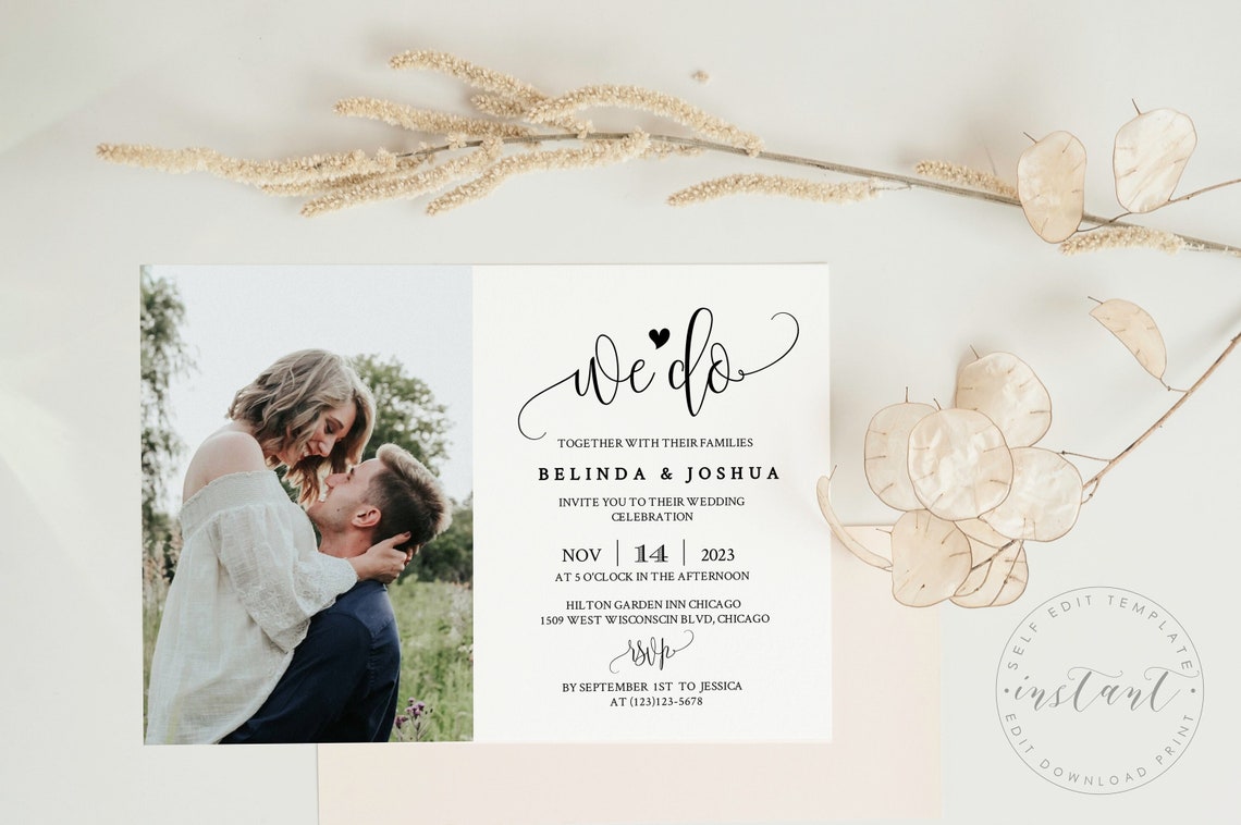 We Do Wedding Invitation Template, Photo Wedding Invitation, Photo ...