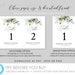 Boho Greenery Table Number Template,greenery Eucalyptus, Leaf Leaves ...