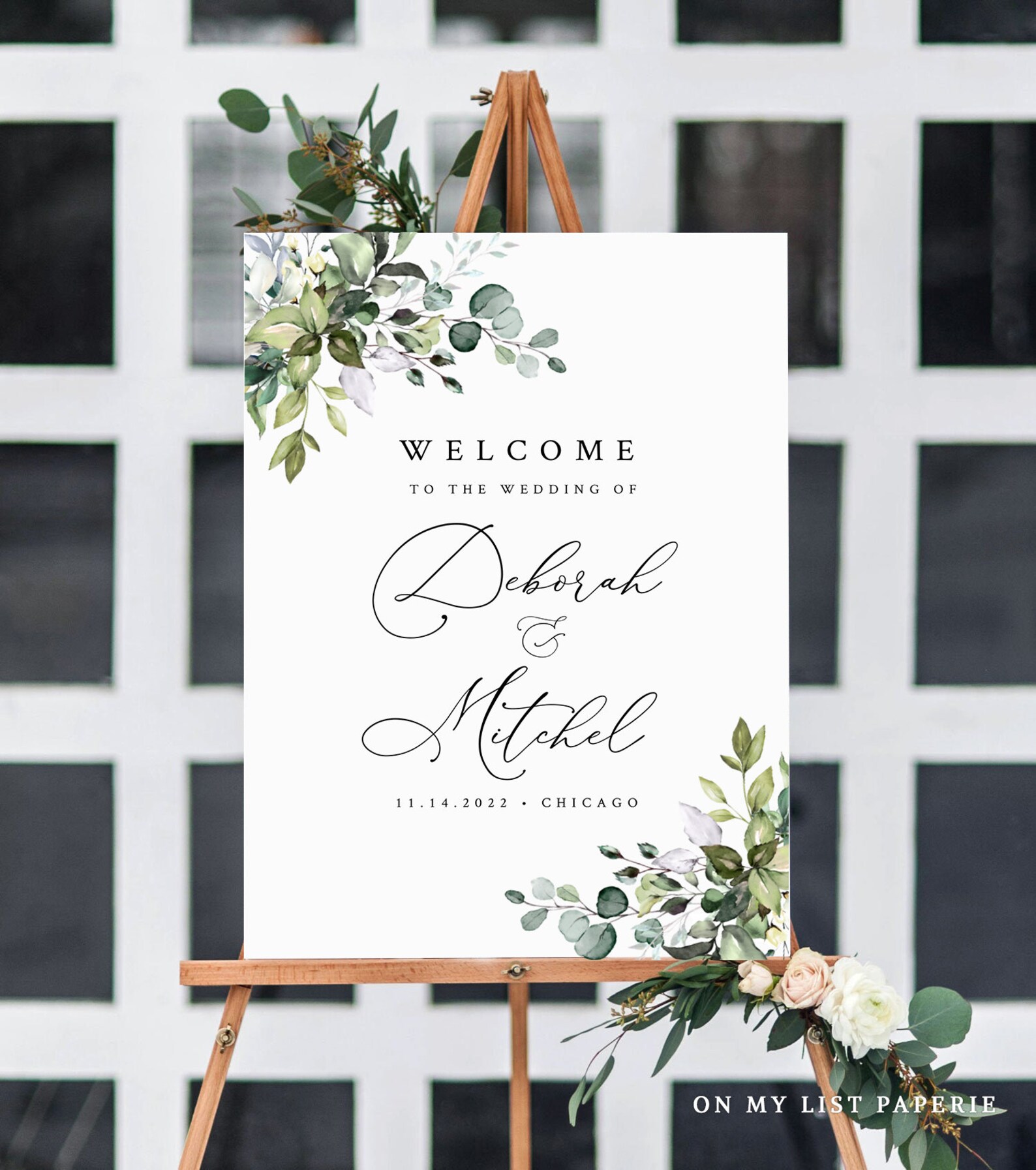 Greenery Wedding Welcome Sign Templatewelcome Wedding Sign | Etsy